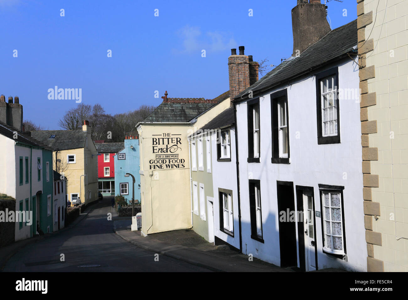 Fine Georgian style listed buildings, Kirkgate, Cockermouth town, West ...