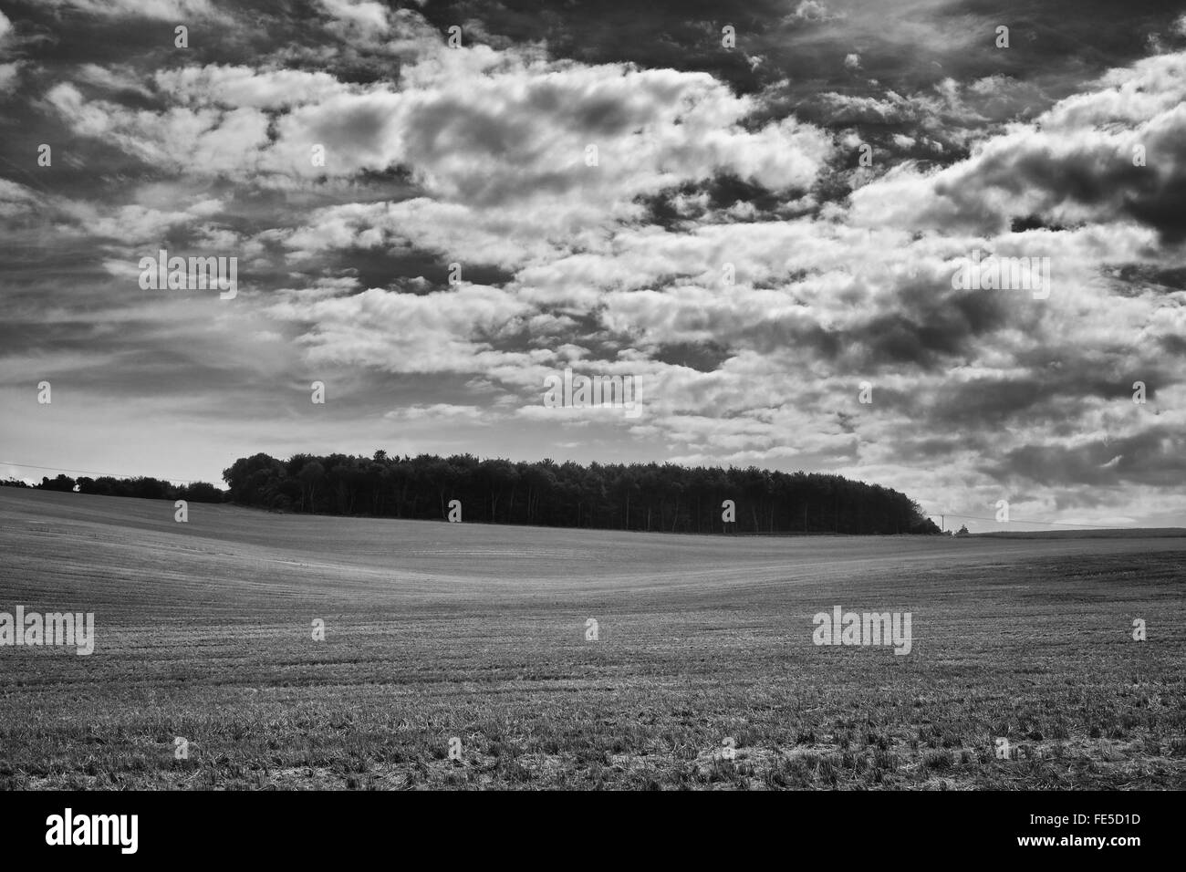 Field sky barren landscape Black and White Stock Photos & Images - Alamy