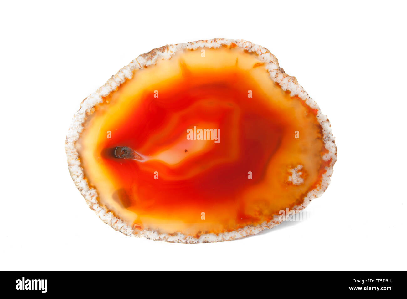 Section of a red geode in white background Stock Photo - Alamy