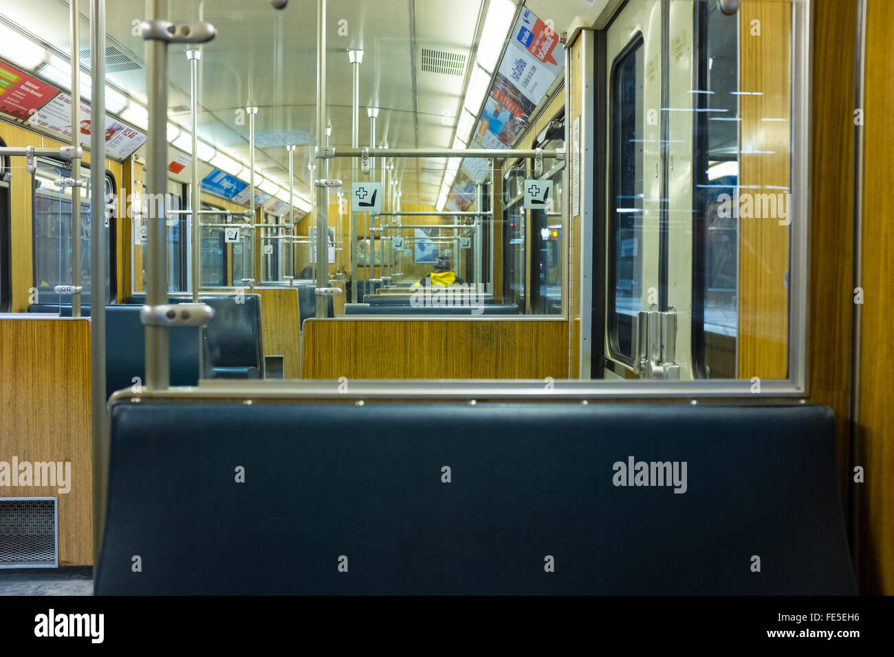 Subway Train Interior Stock Photo - Alamy