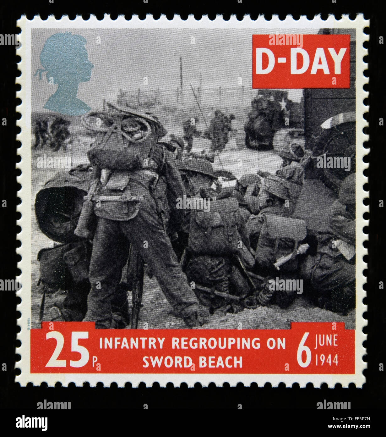 Postage stamp. Great Britain. Queen Elizabeth II. 1994. 50th ...