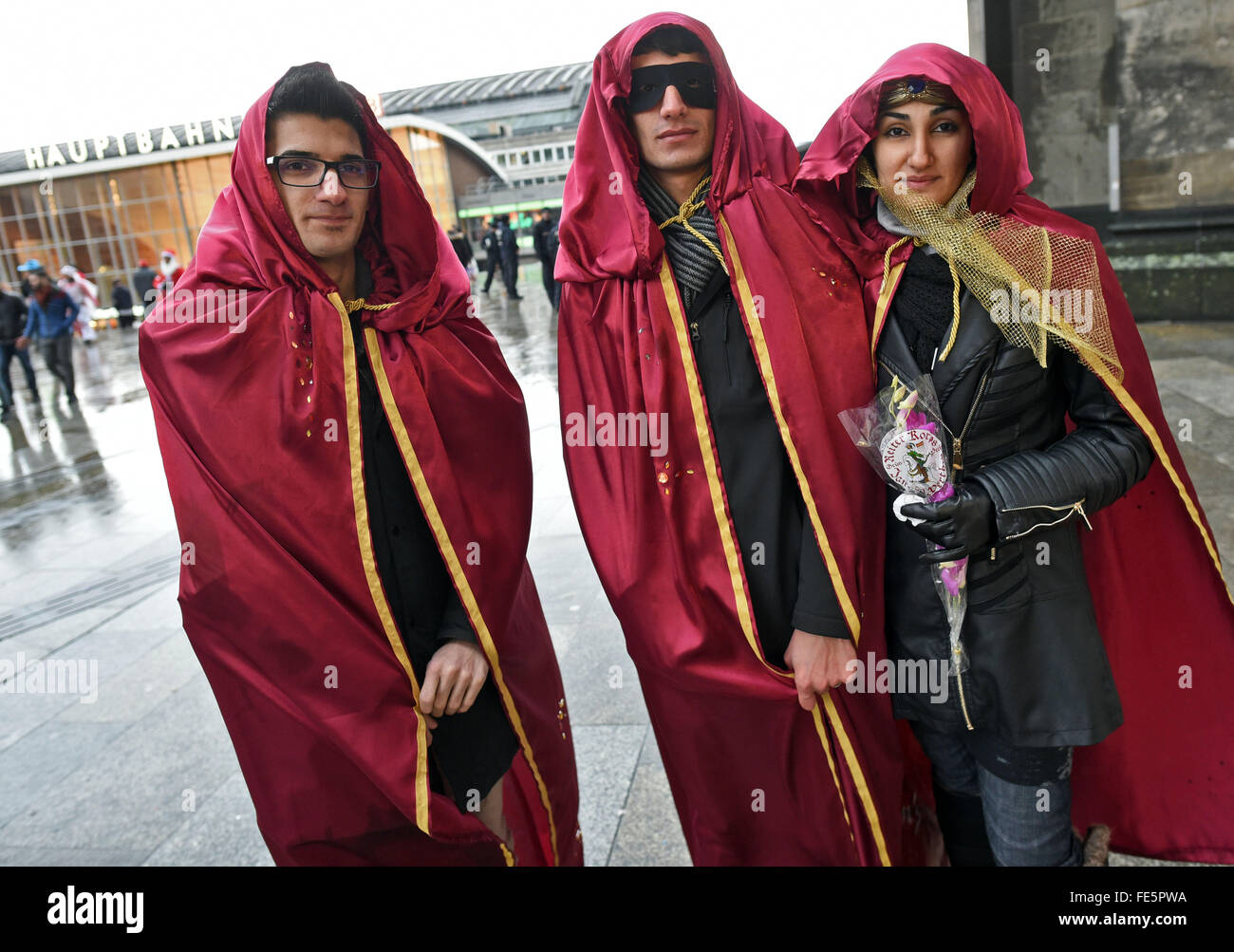Cologne, Germany. 04th Feb, 2016. Carnival revellers from Iraq pose in ...