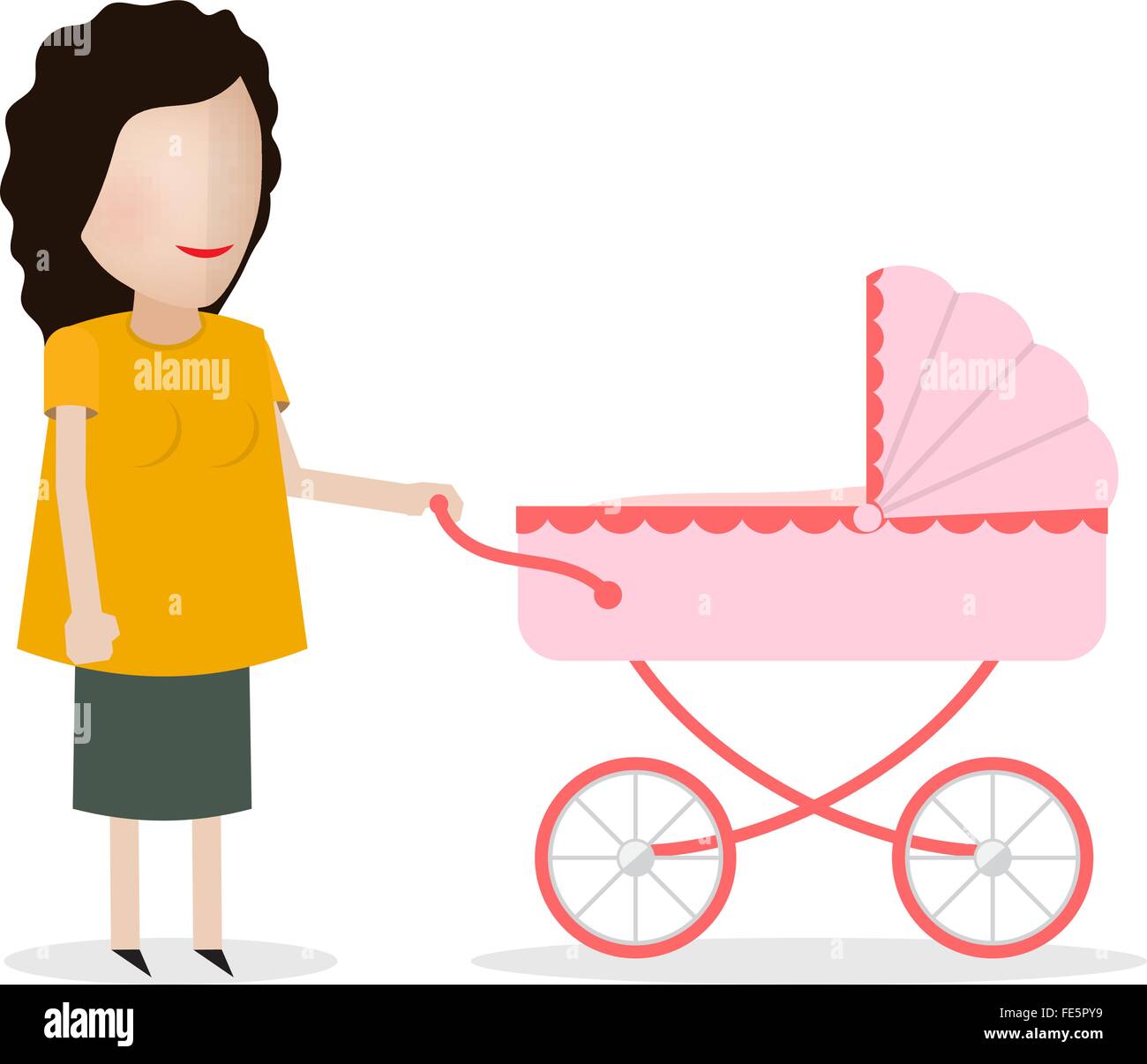 woman with stroller Stock Vector Image & Art - Alamy