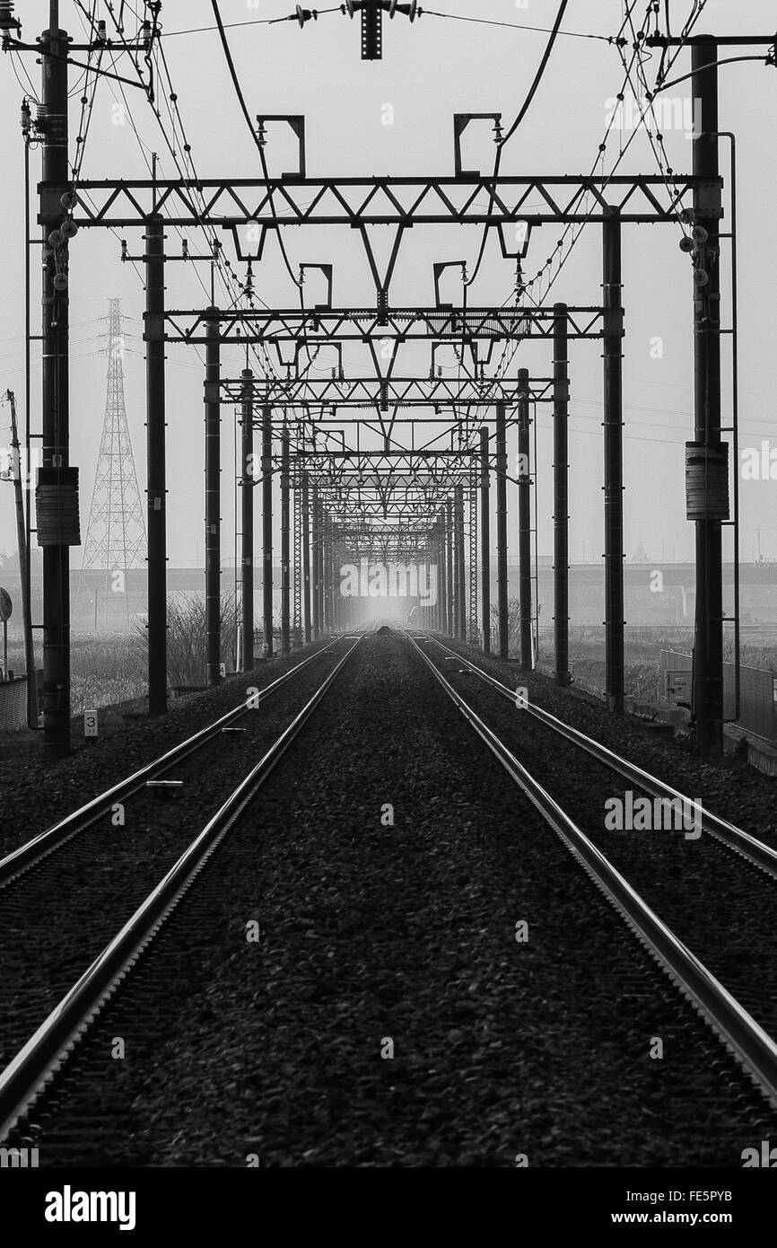Rail tracks along hi-res stock photography and images - Alamy