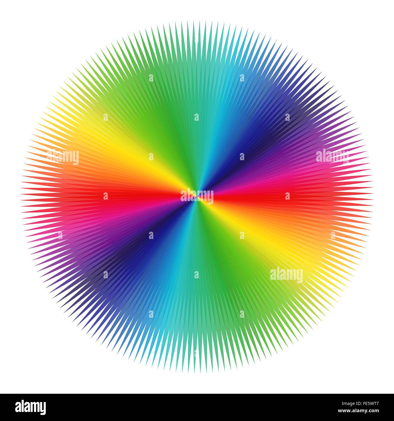 Abstract variegated pattern with colored radial symmetrical beams of ...