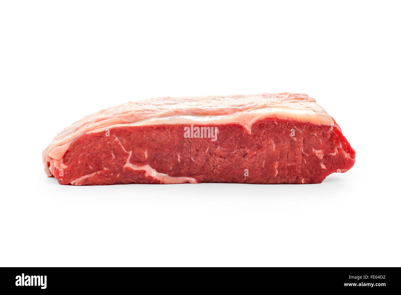 Beef raw rump steak horizontal, isolated on white Stock Photo - Alamy