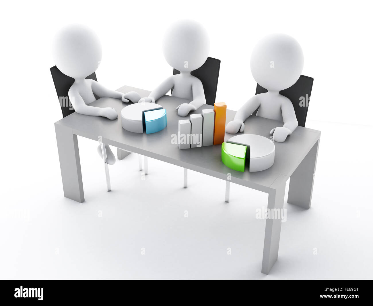 3d renderer image. Business people in a Office meeting room. Business ...