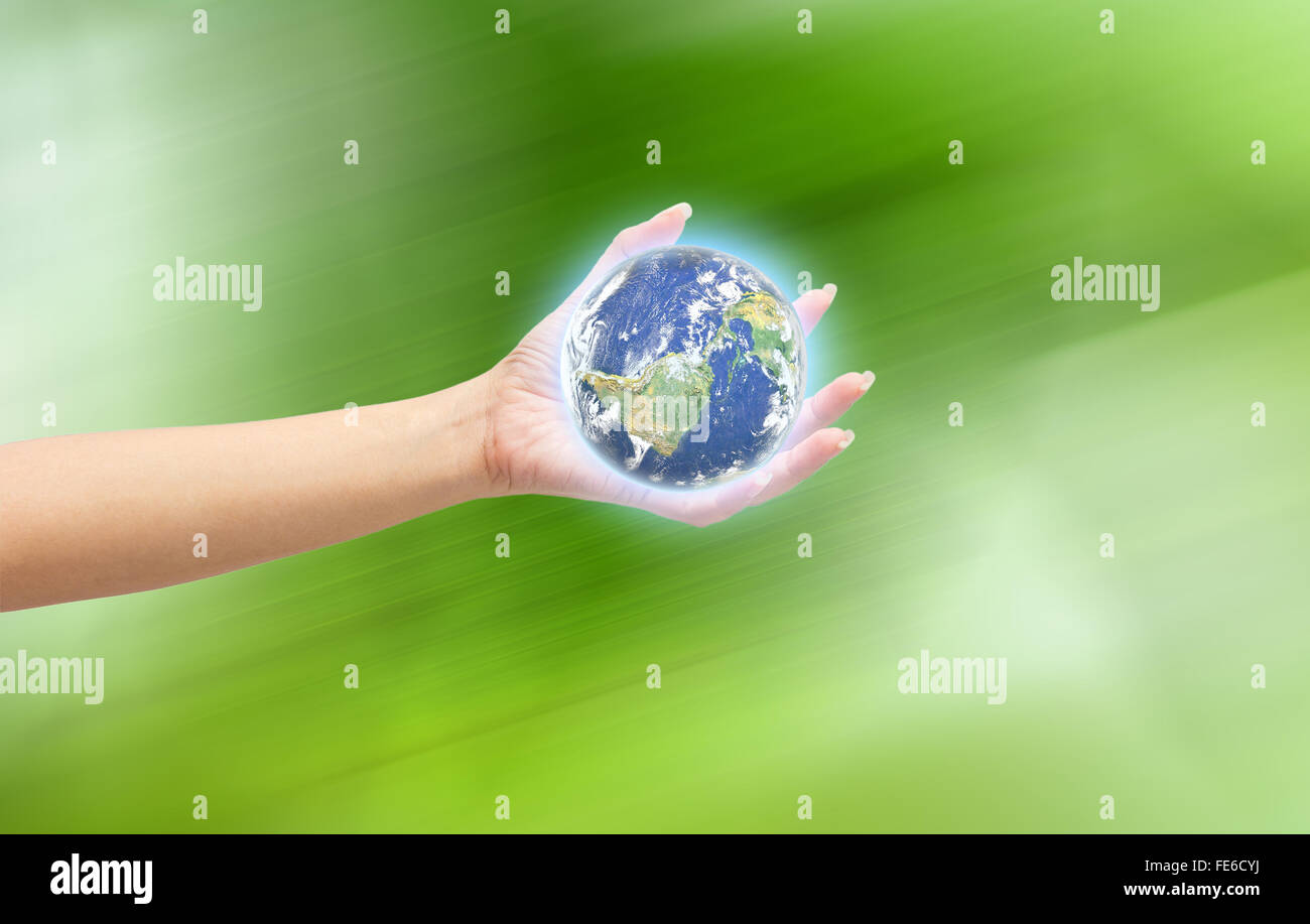 Human hand holding Earth planet. Elements of this image are furnished ...