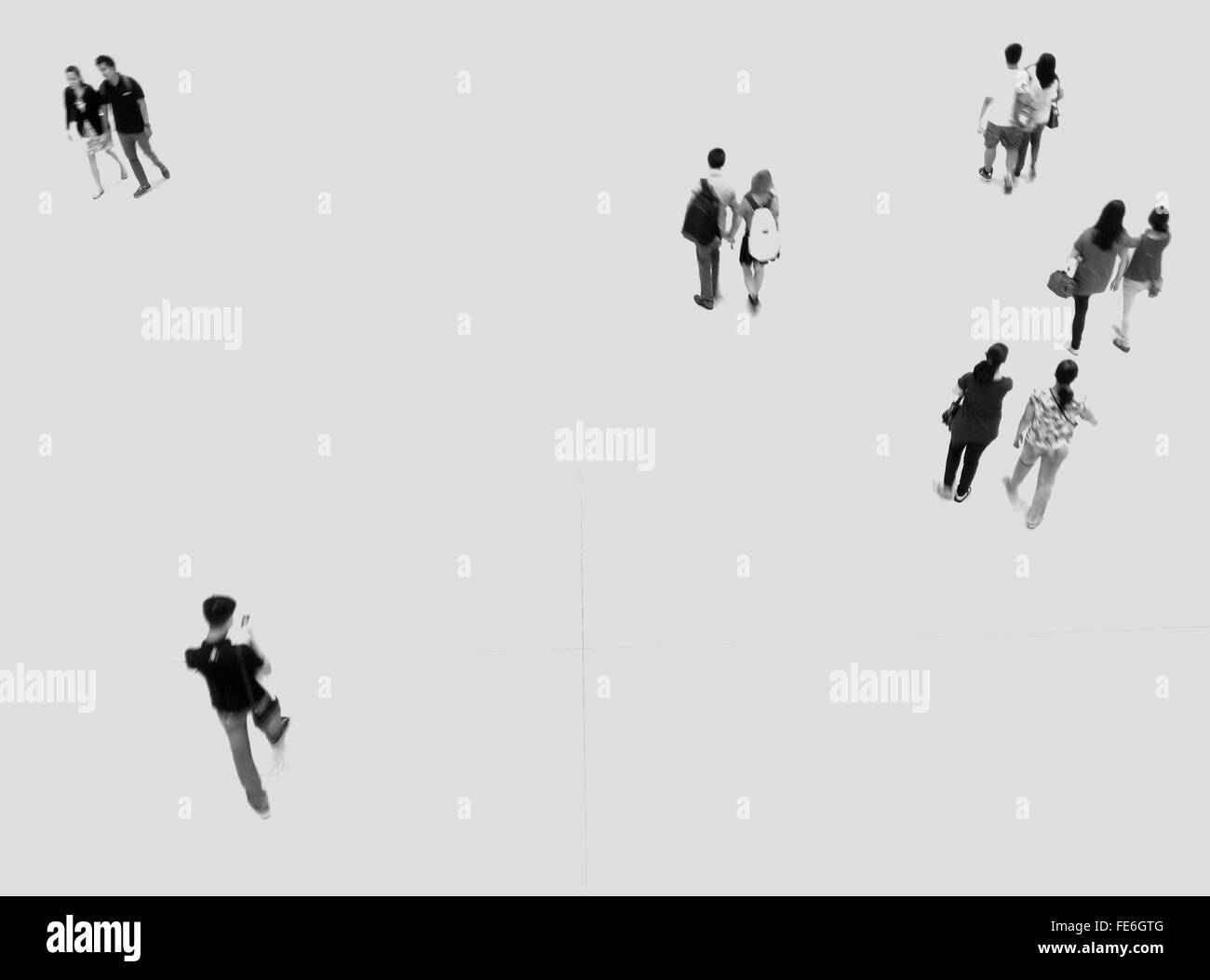 Group Of People Walking High Angle High Resolution Stock Photography ...