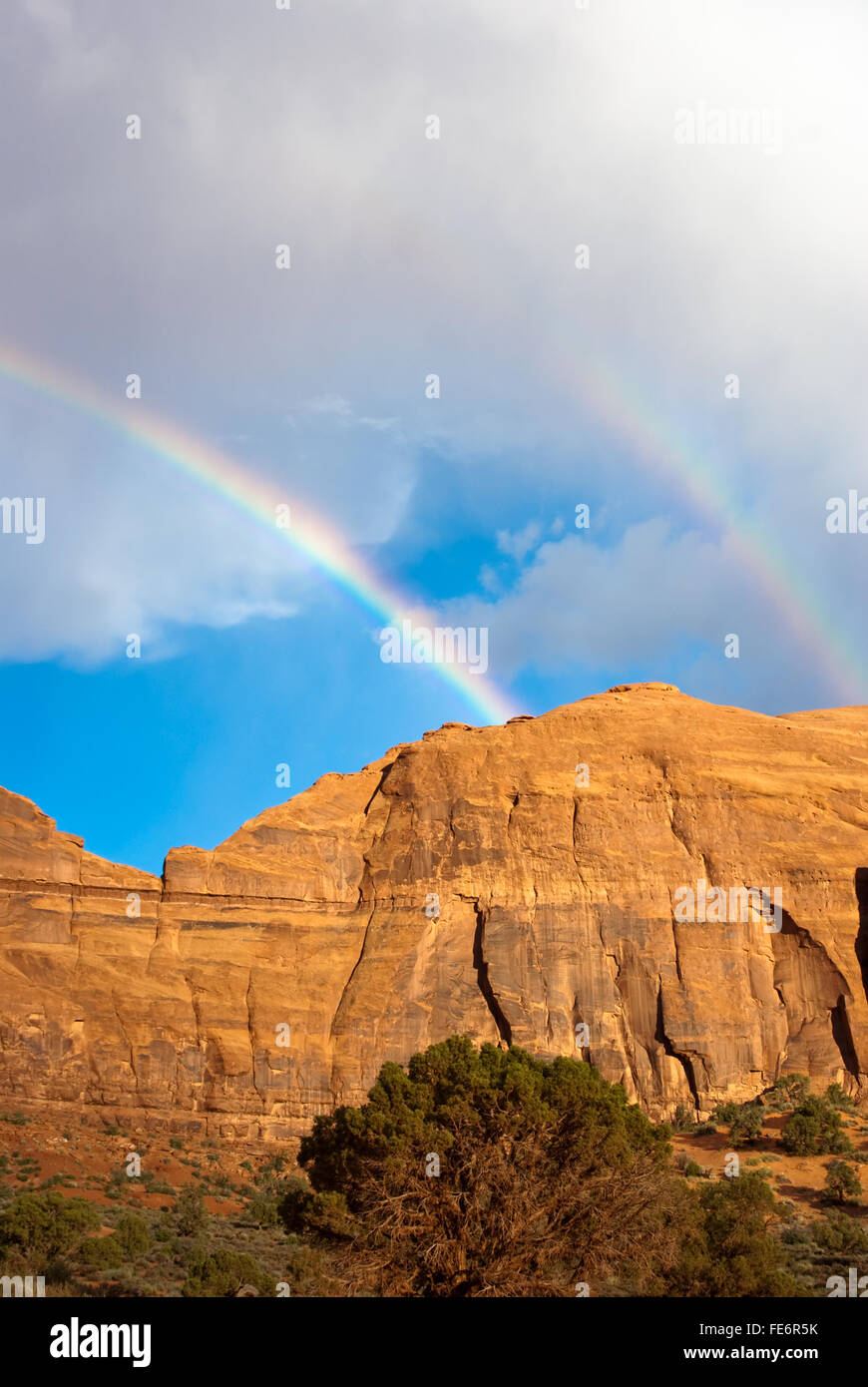 Double Rainbow over Monument Valley, Utah USA Stock Photo - Alamy