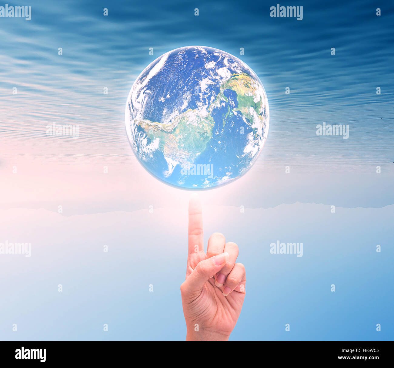 Human hand holding Earth planet. Elements of this image are furnished ...