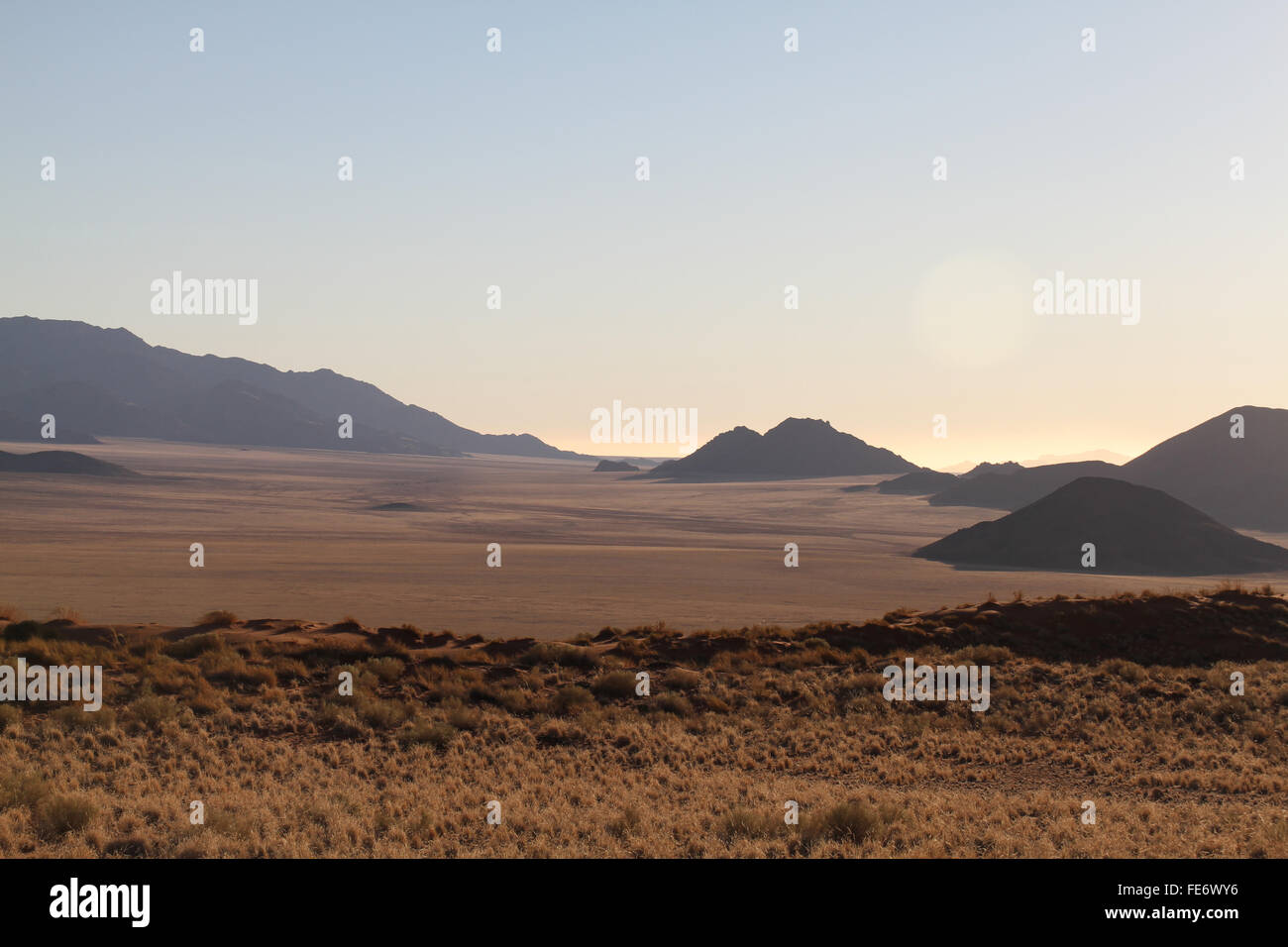 Namib Desert landscape with mountains Stock Photo - Alamy