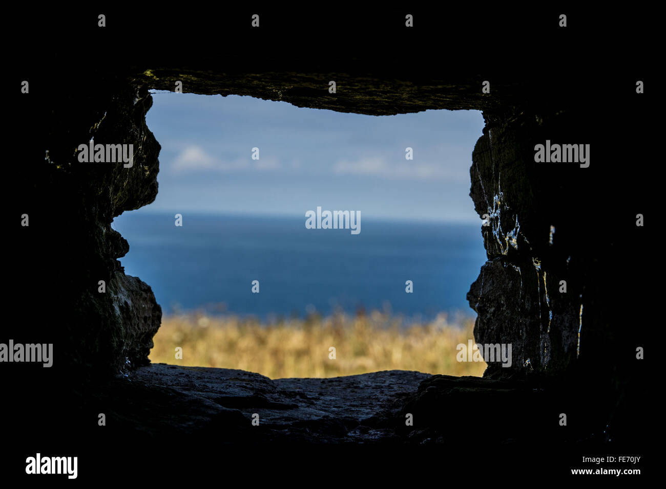 sea through stone window Stock Photo - Alamy