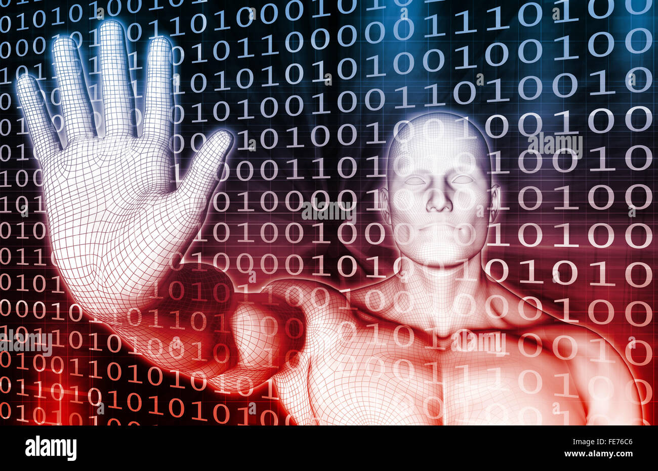 Communication Technology with Moving Data in Art Stock Photo - Alamy