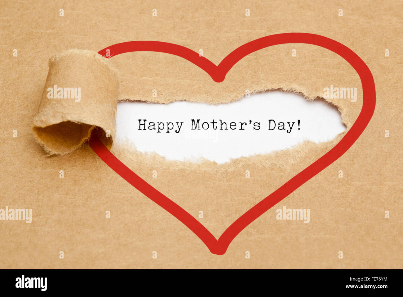 The text Happy Mothers Day appearing behind torn brown paper. My heart ...