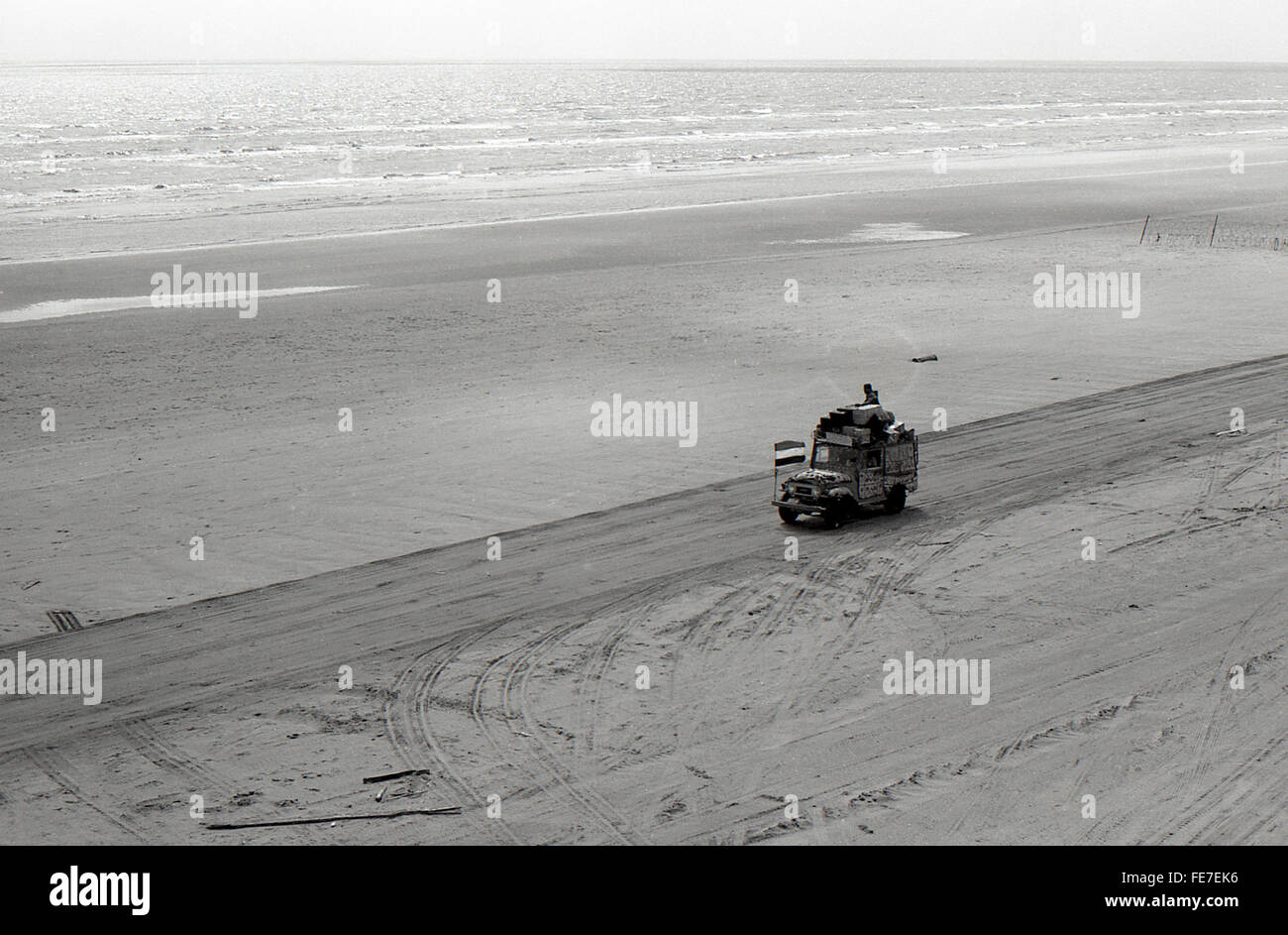 National Liberation Front lorry Aden coast and beach 1967 Stock Photo ...