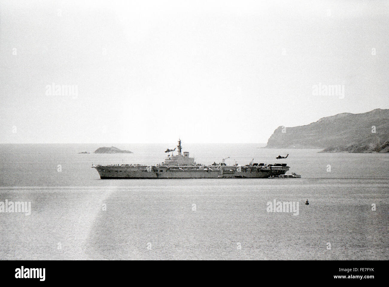 HMS Bulwark and helicopters off Aden Yemen 1967 Stock Photo - Alamy