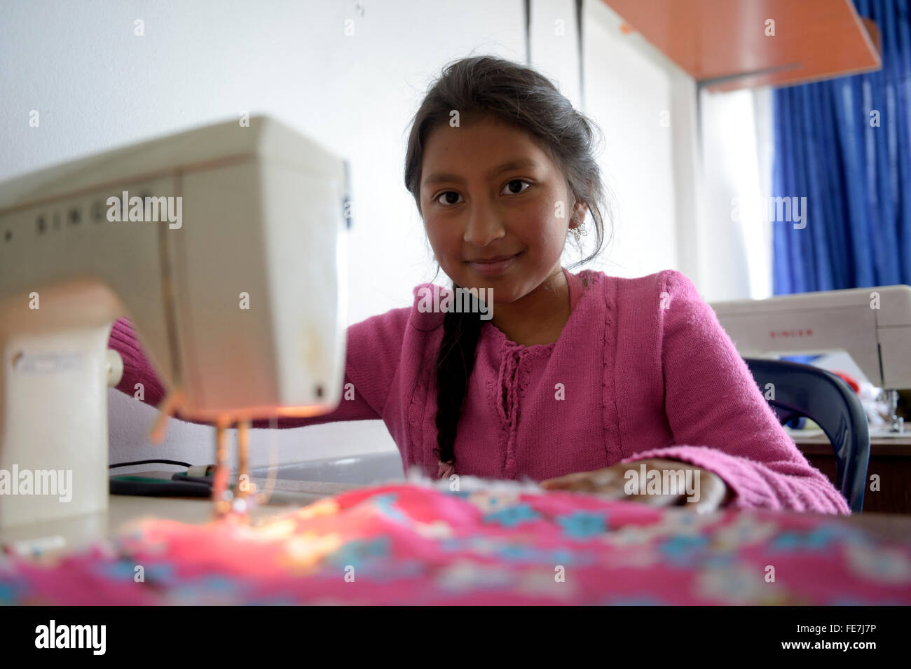 Girl At Sewing Machine