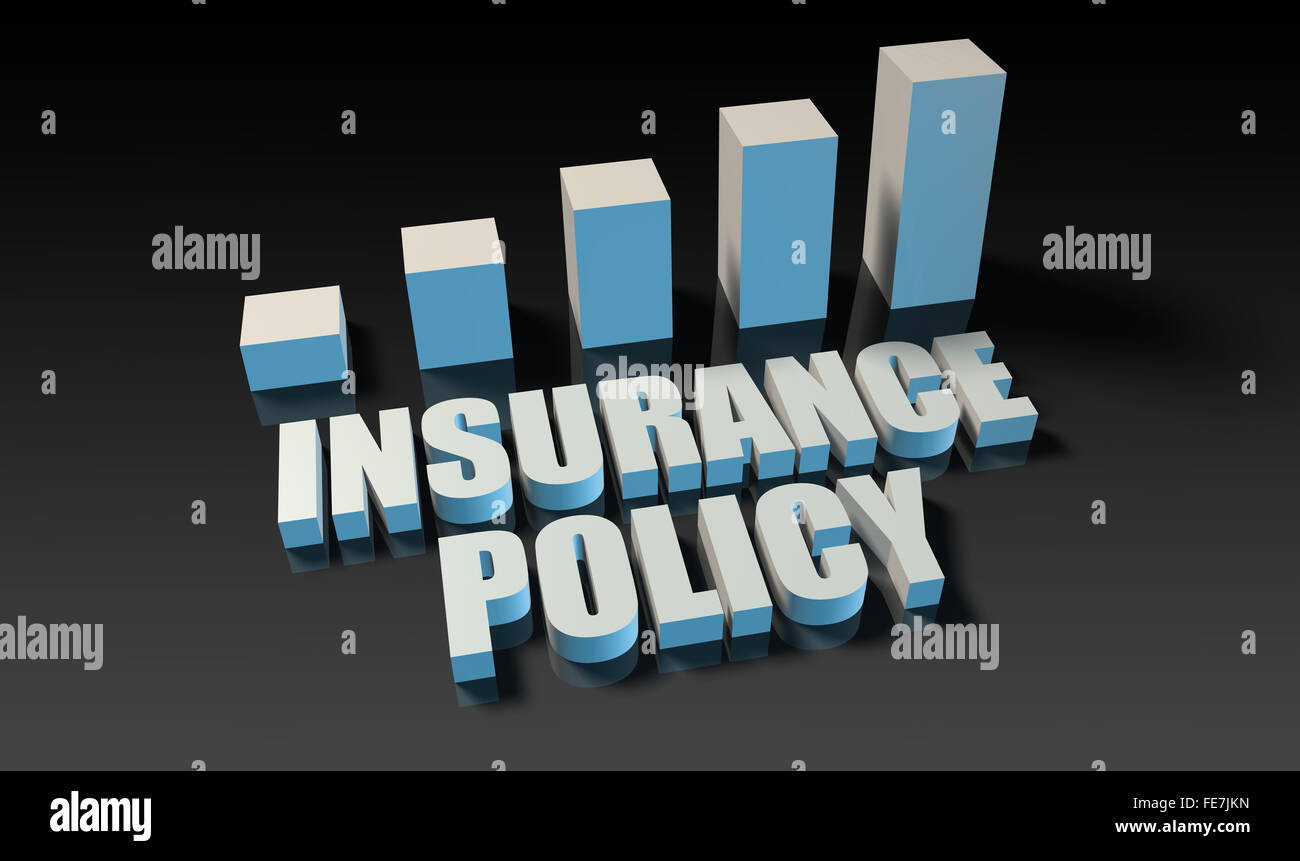 Insurance policy graph chart in 3d on blue and black Stock Photo - Alamy