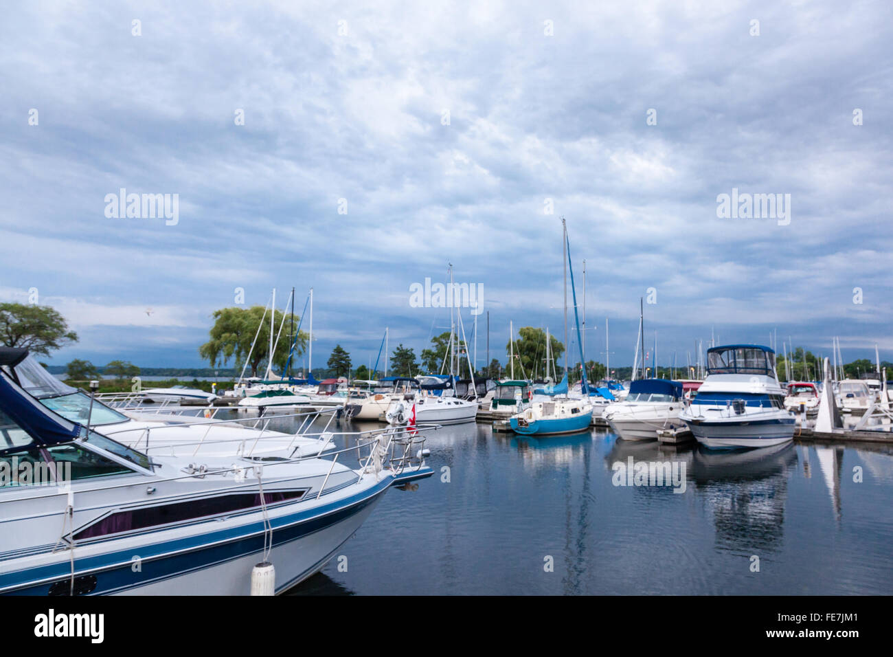 Waterfront, marina, boats, sailboats, blue sky Stock Photo - Alamy