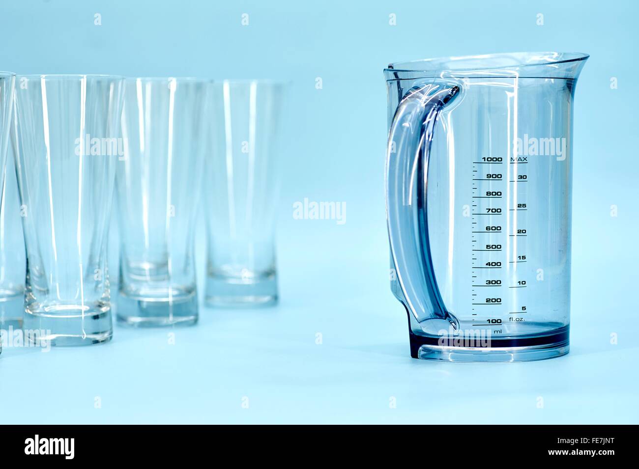 A studio photo of a tall water glass Stock Photo - Alamy