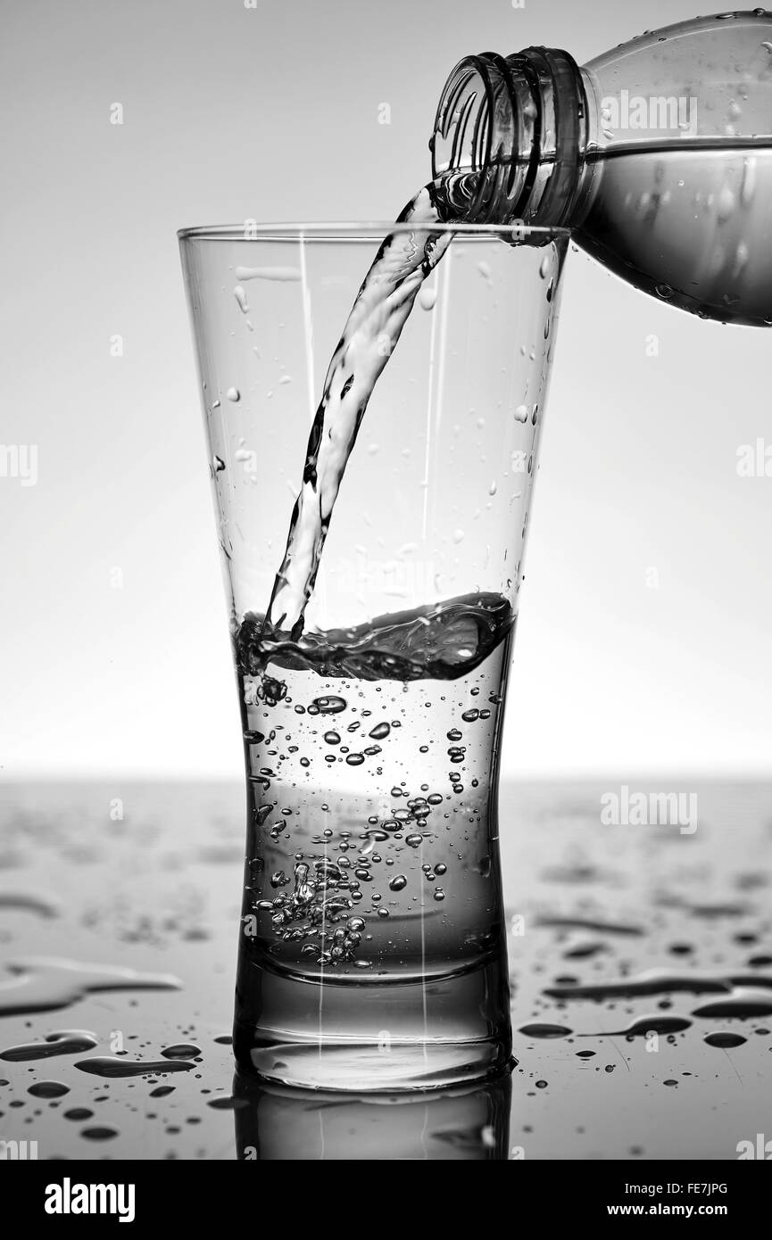 A studio photo of a tall water glass Stock Photo - Alamy