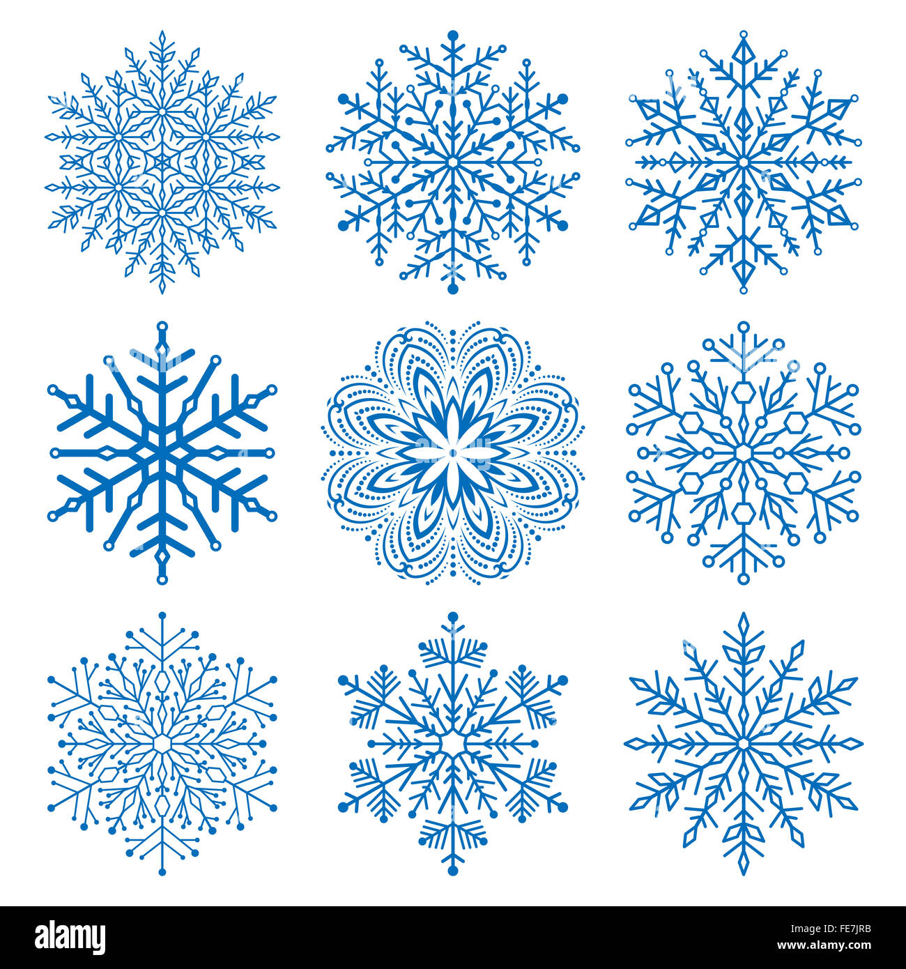 Set of snowflakes Stock Photo - Alamy