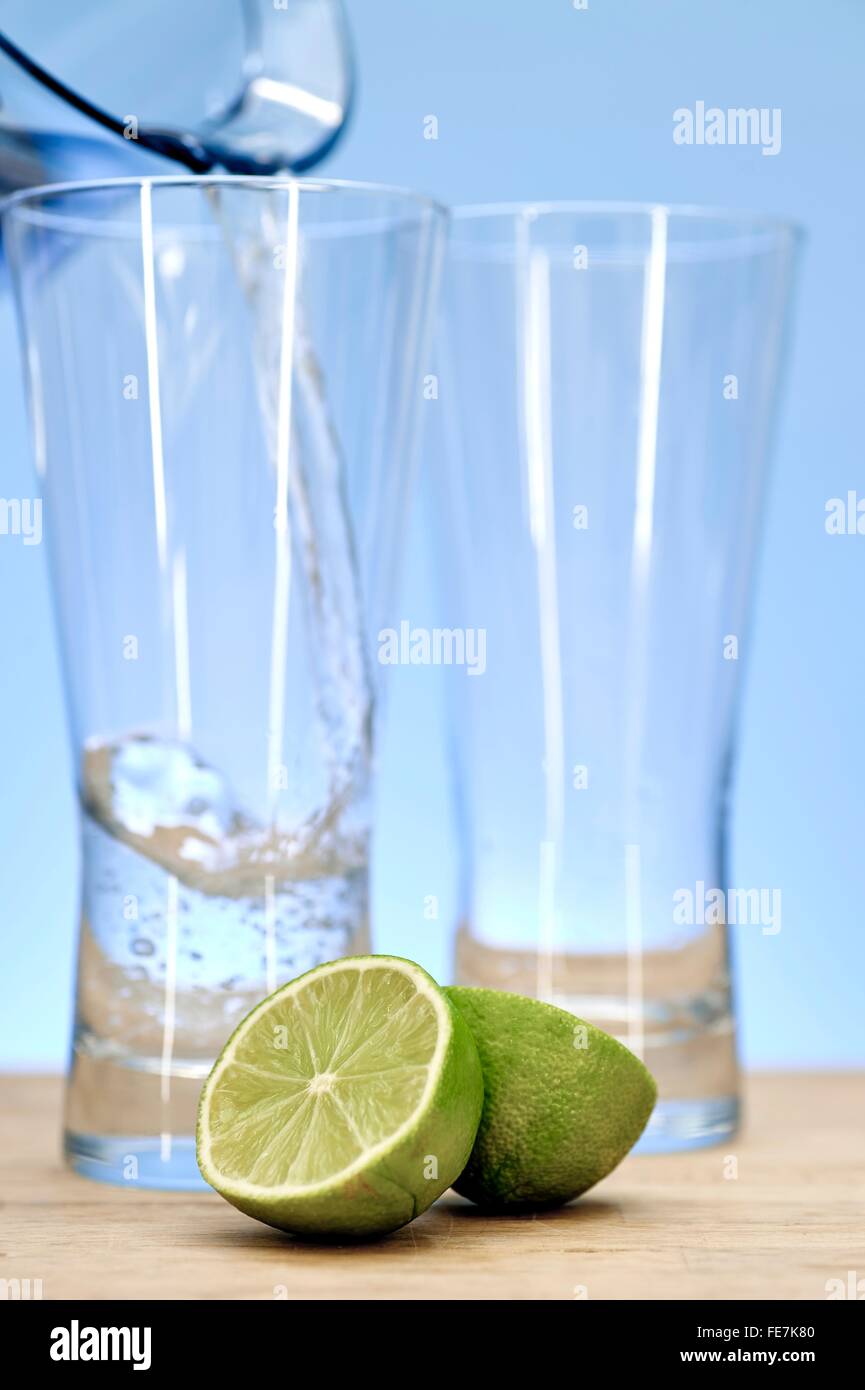 A studio photo of a tall water glass Stock Photo - Alamy