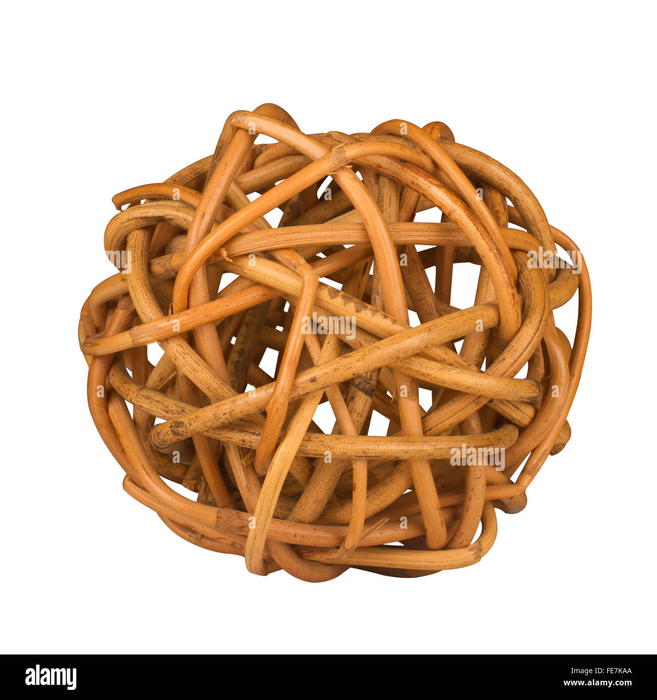 A ball of twisted wood branches isolated on white background Stock ...