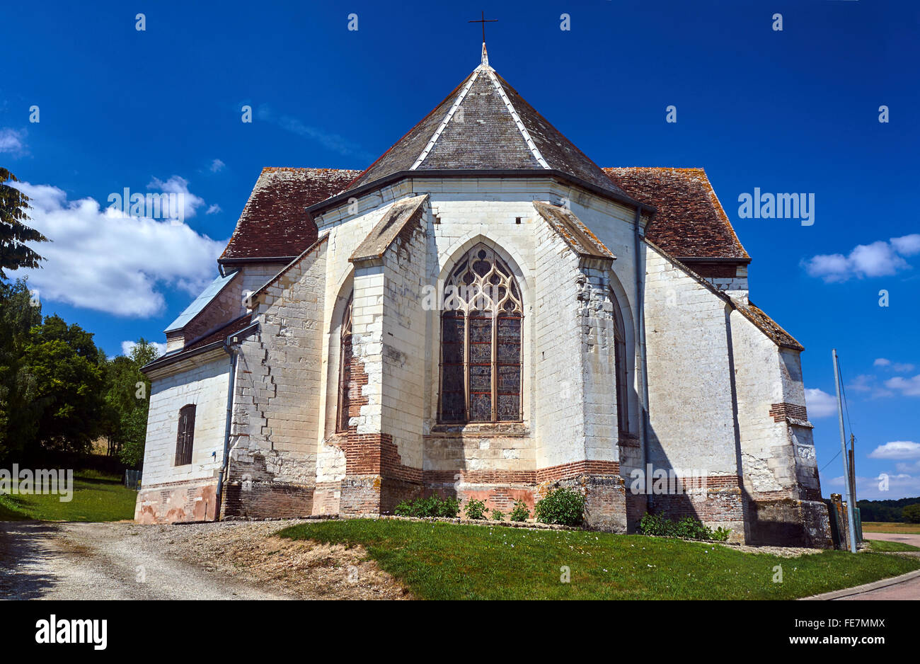 Medieval parish church in Champagne, France Stock Photo - Alamy