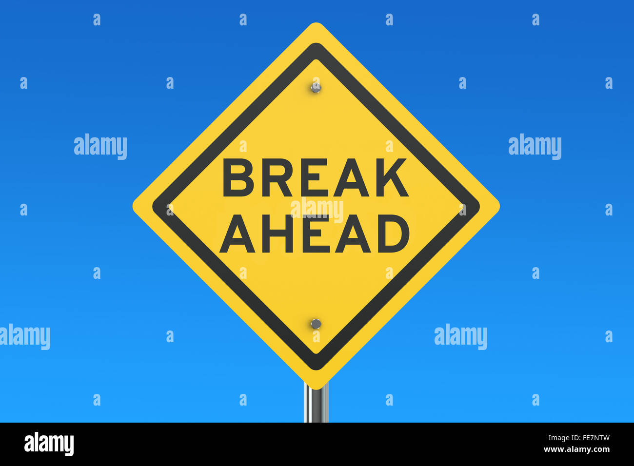 Break Ahead road sign isolated on blue sky Stock Photo - Alamy