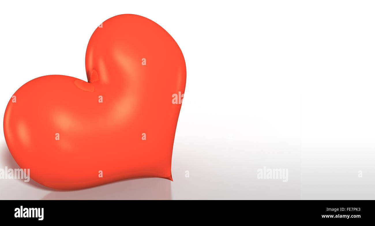 illustration of red heart in 3D Stock Photo - Alamy