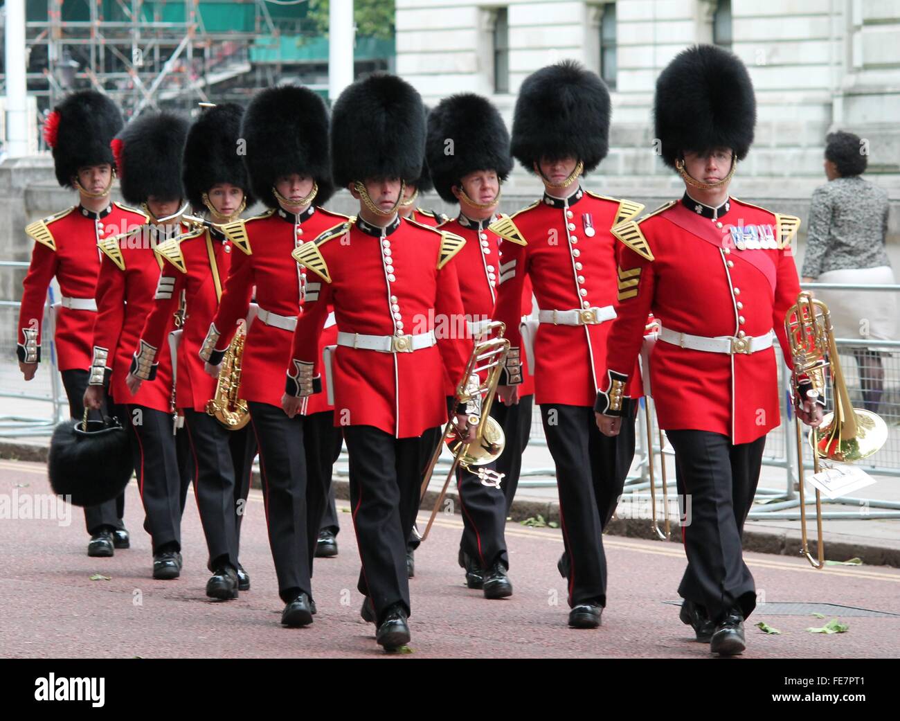 LONDON - JUNE 13 2015: British Royal Coldstream guards, the Military ...
