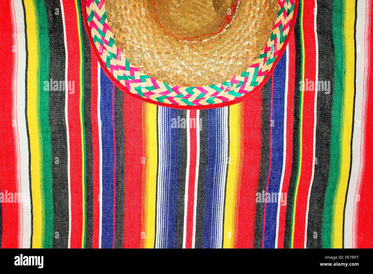 mexican traditional cinco de mayo rug poncho fiesta with stripes Stock ...