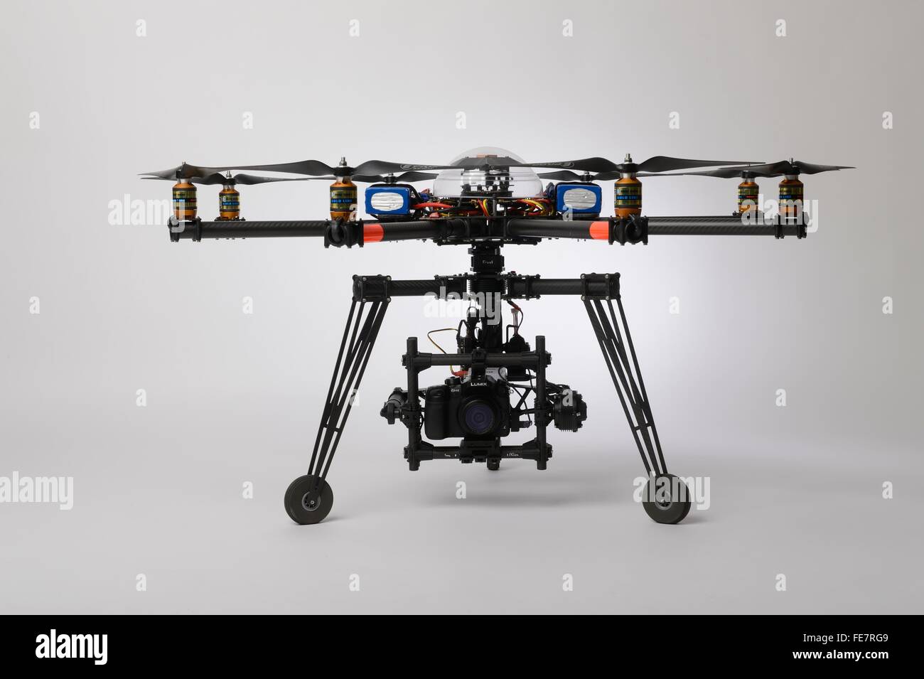multirotor drone of the octocopter type used for professional aerial ...