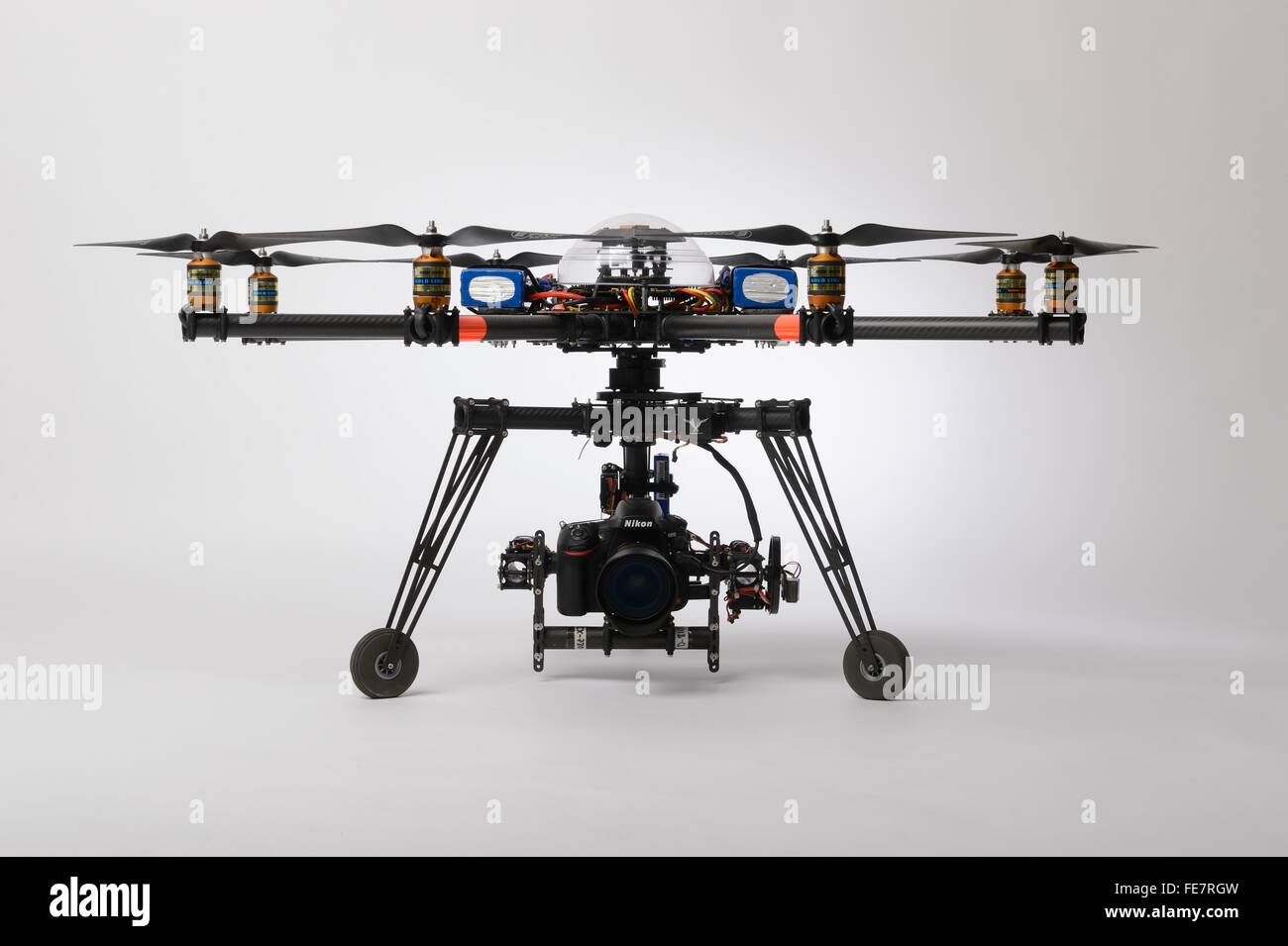 multirotor drone of the octocopter type used for professional aerial ...