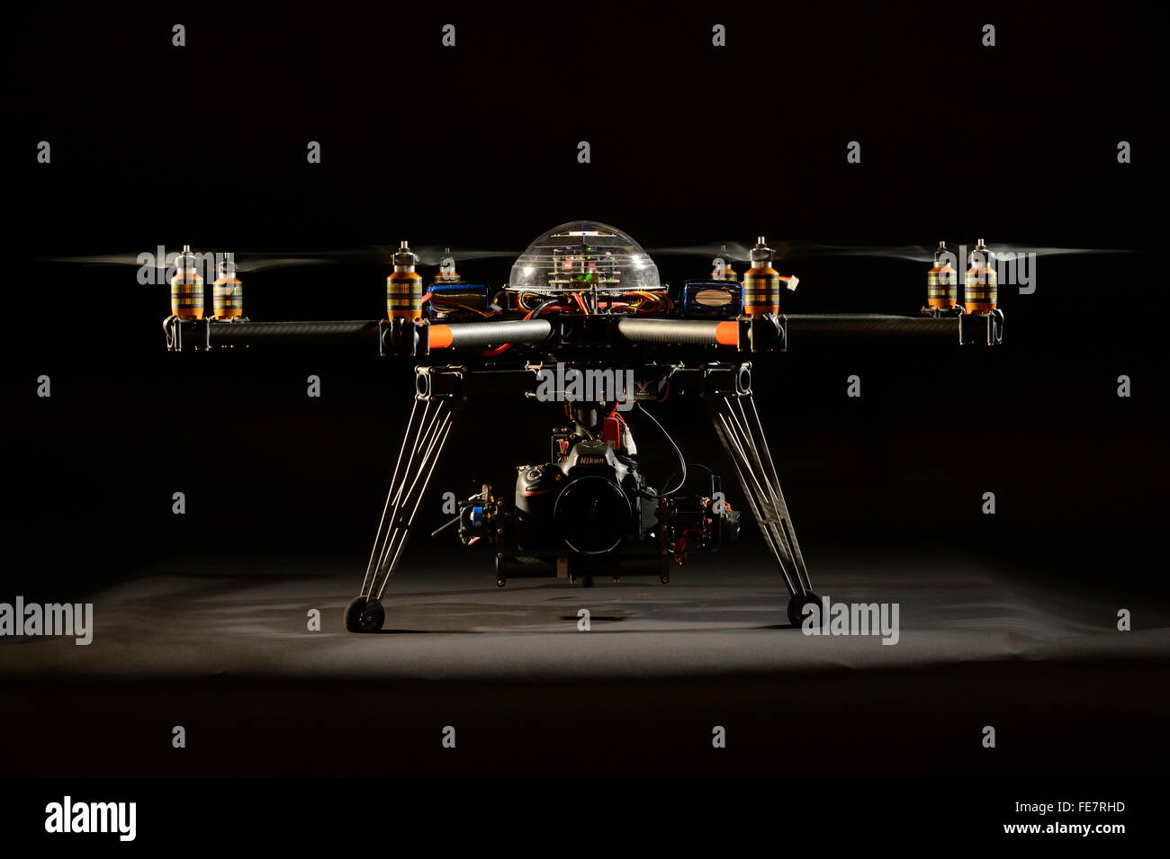 multirotor drone of the octocopter type used for professional aerial ...