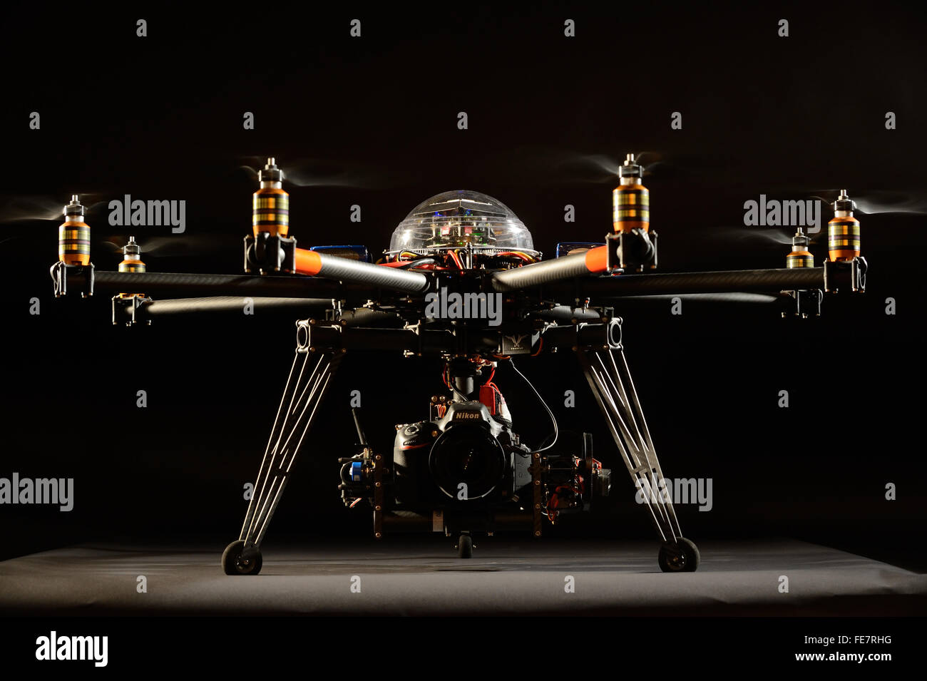 multirotor drone of the octocopter type used for professional aerial ...