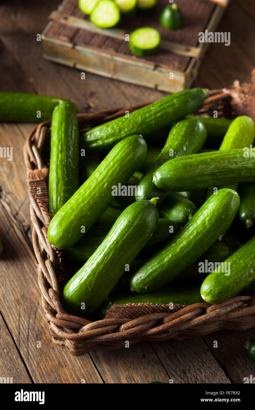 Raw Organic Mini Baby Cucumbers Ready to Eat Stock Photo - Alamy