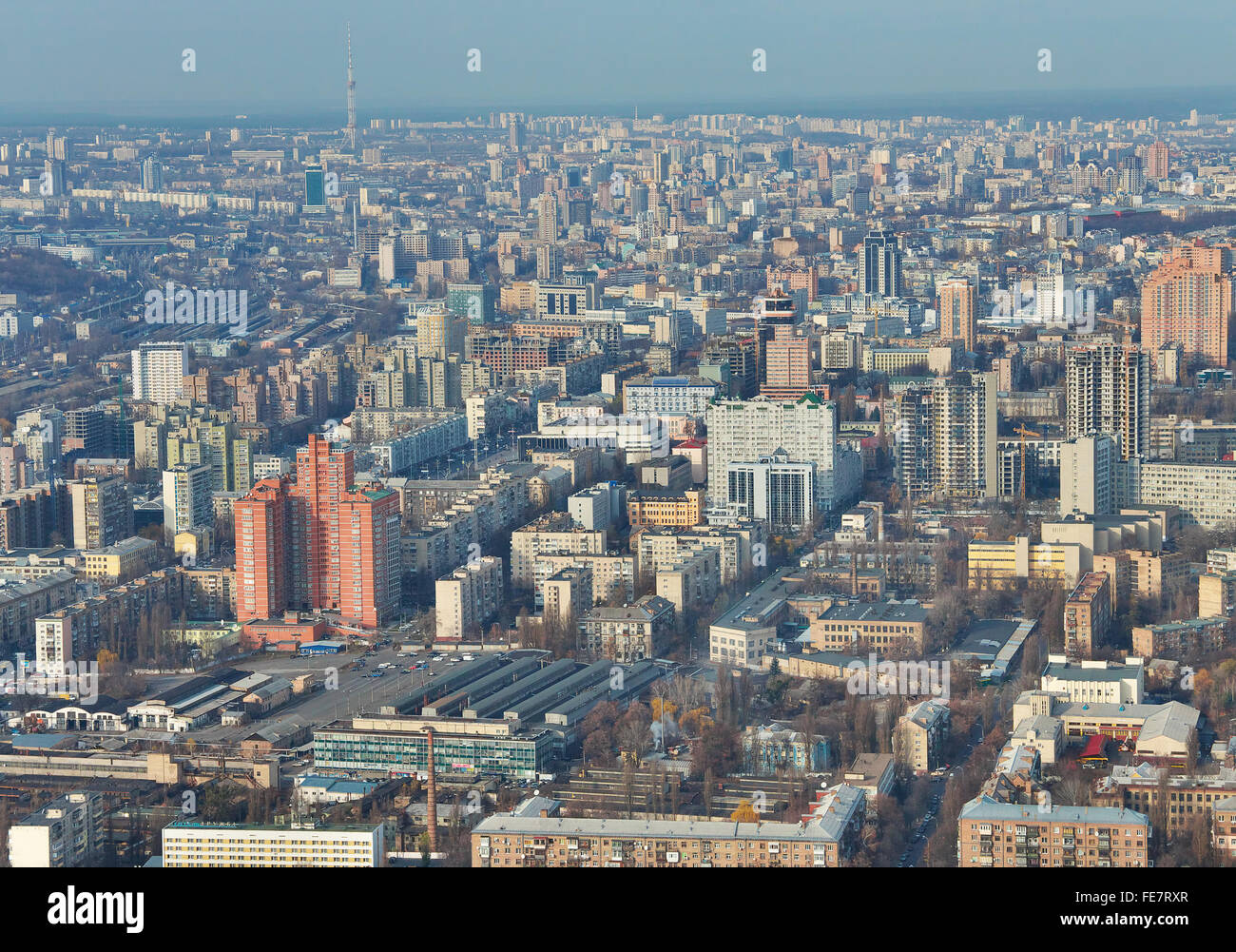 Kiev, Ukraine - November 12, 2010: Kiev downtown aerial view from the ...