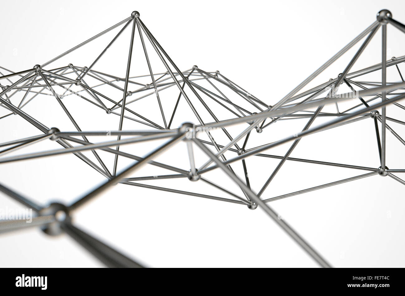 An abstract collection of atom like lattice made of metal on an ...