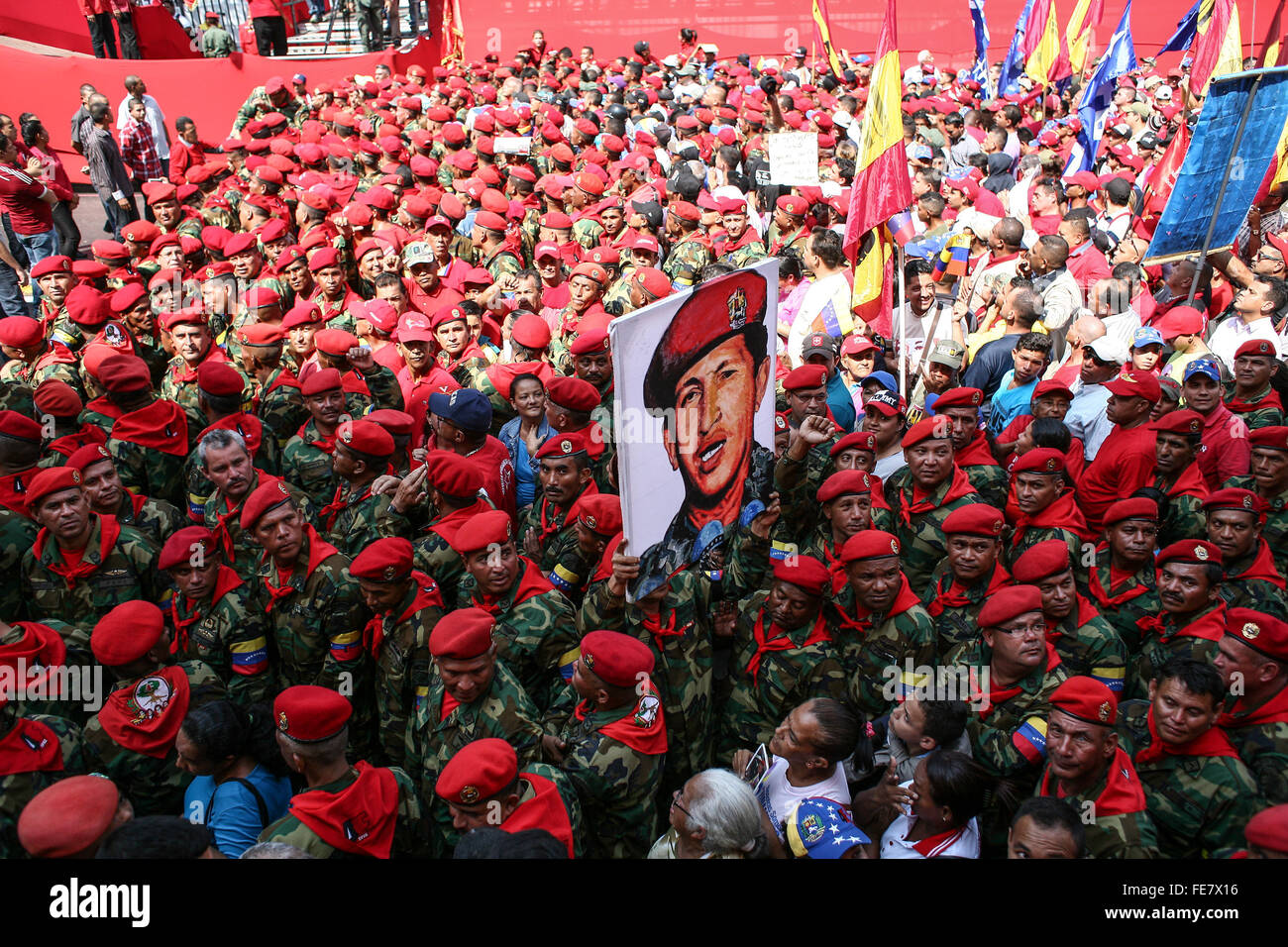 Caracas, Venezuela. 4th Feb, 2016. Soldiers take part during the ...