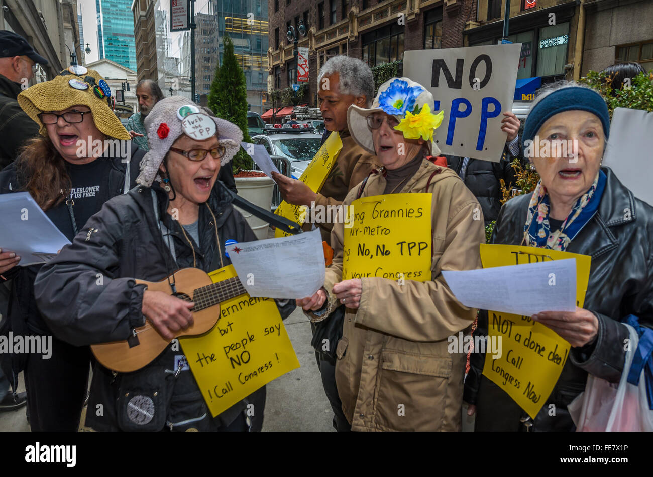 New York, United States. 04th Feb, 2016. The Raging Grannies singing ...