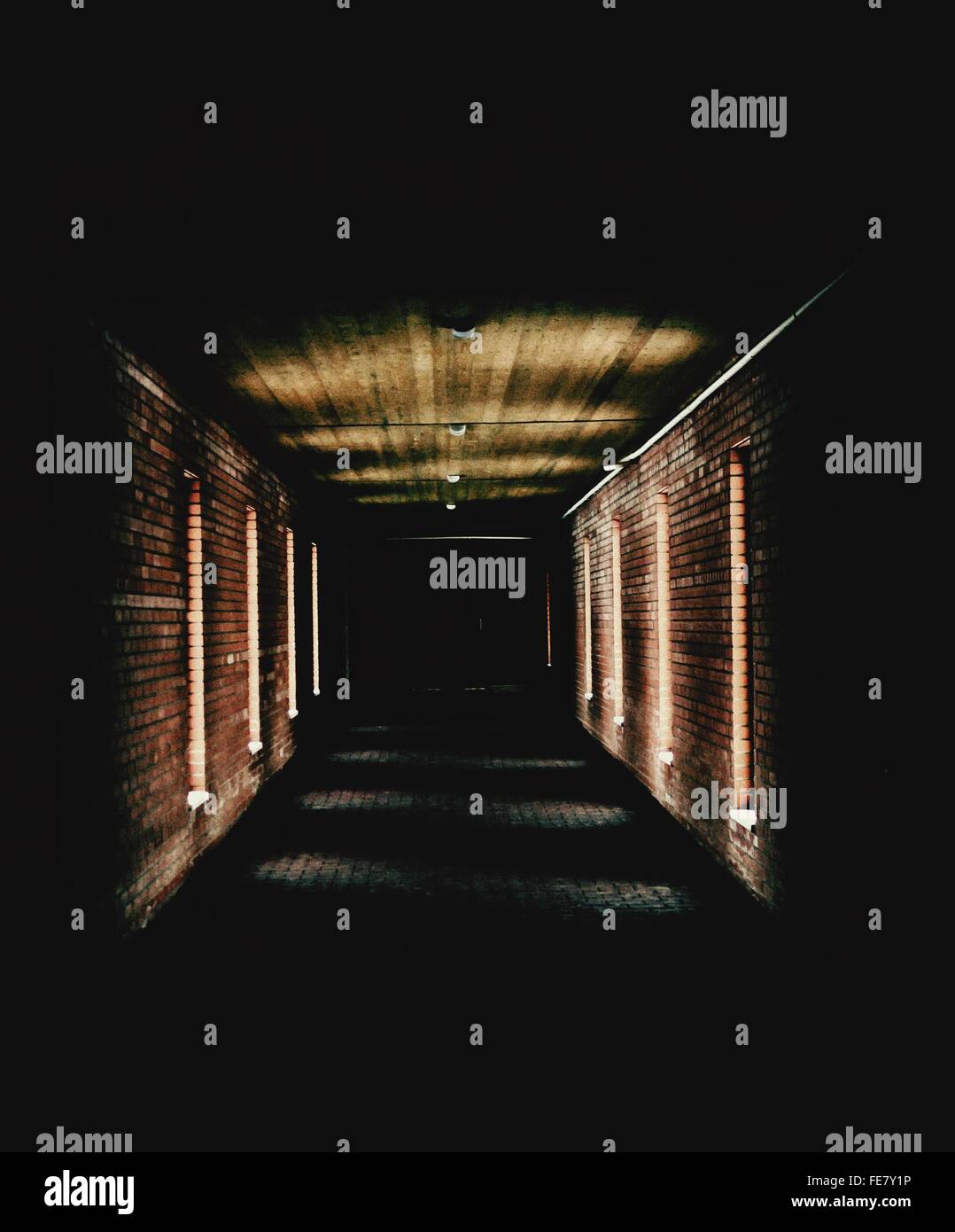 Empty Dark Corridor Stock Photo - Alamy
