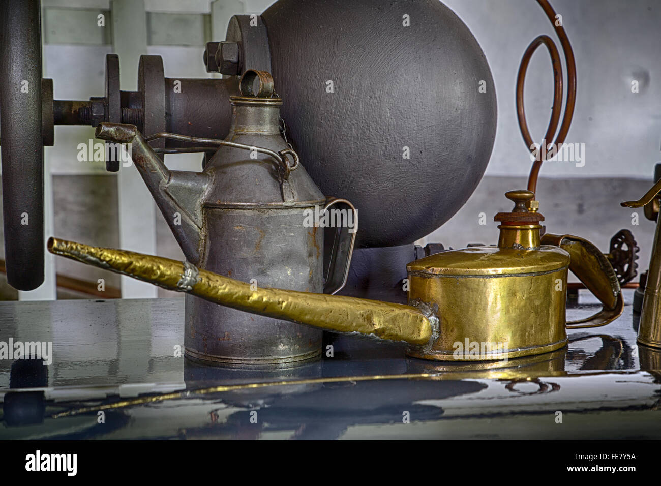 The old steam machine of the Herisem paper mill Stock Photo - Alamy