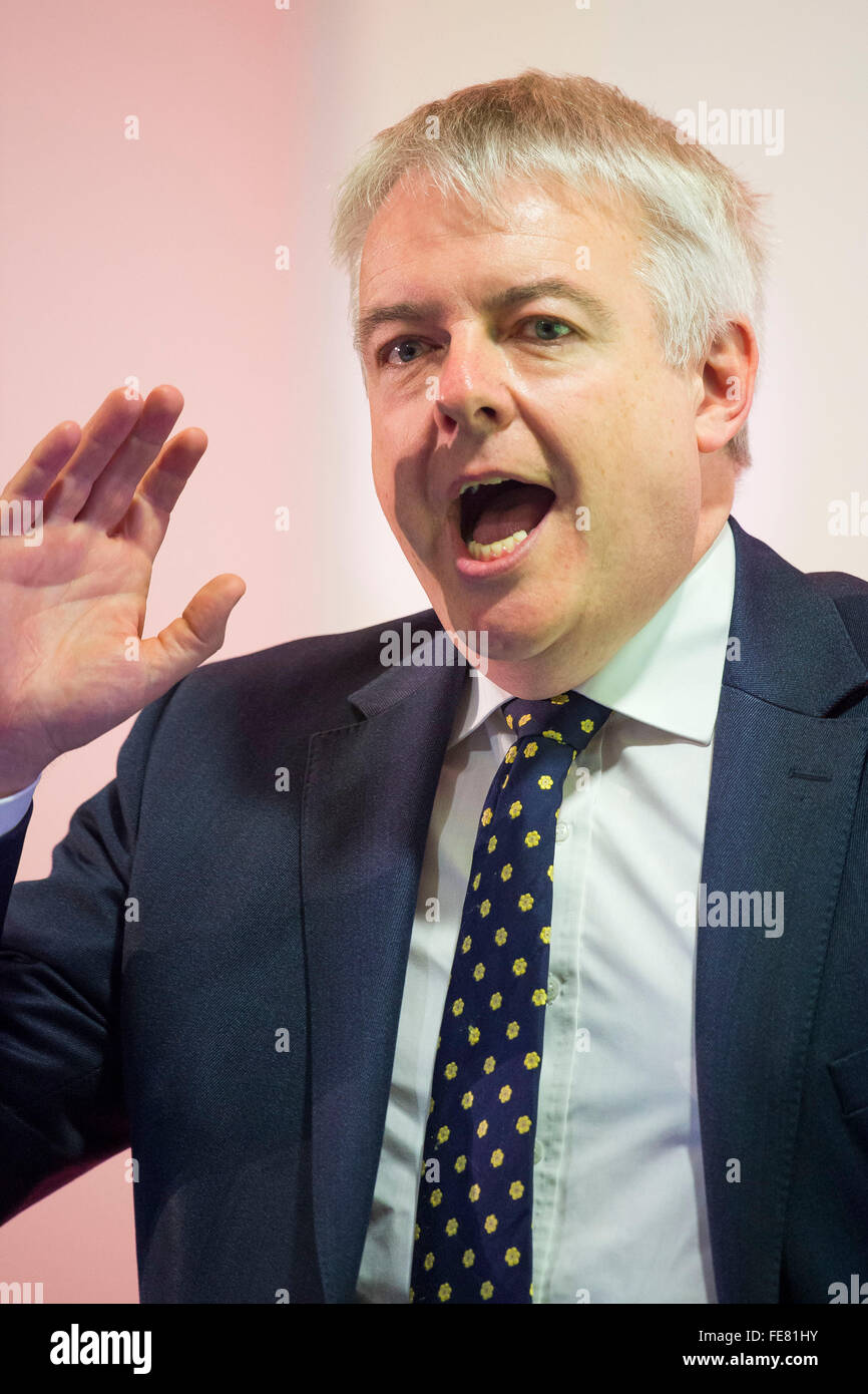 First Minister of Wales Carwyn Jones speaks at an event in Cardiff ...
