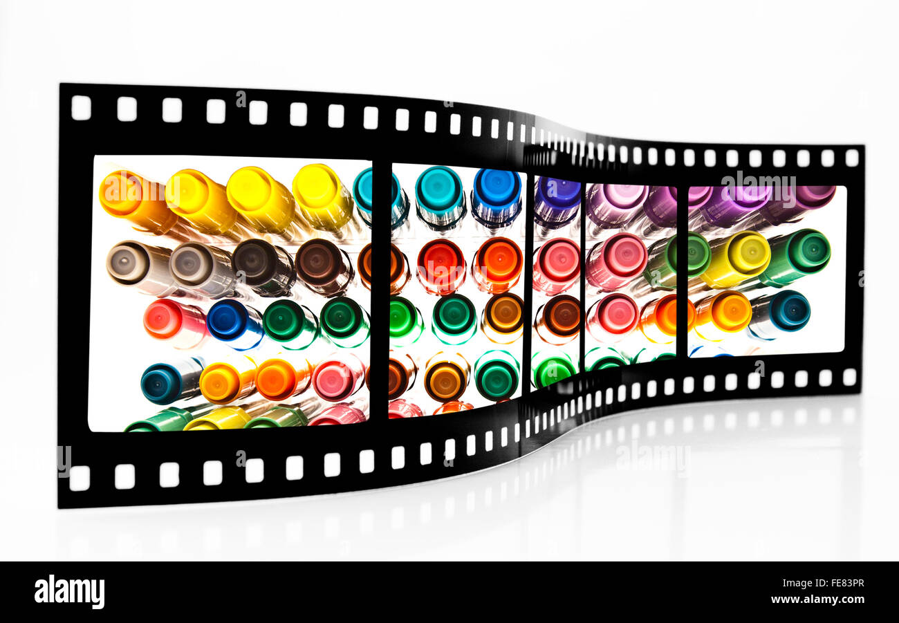 Colored felt Pens Film Strip Stock Photo - Alamy