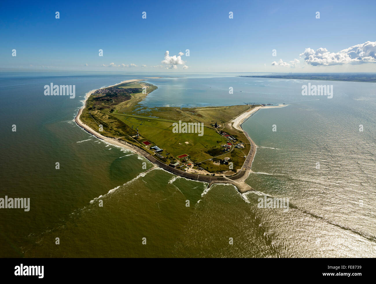 Groynes, Wadden Sea, aerial view, Wangerooge, North Sea, North Sea ...