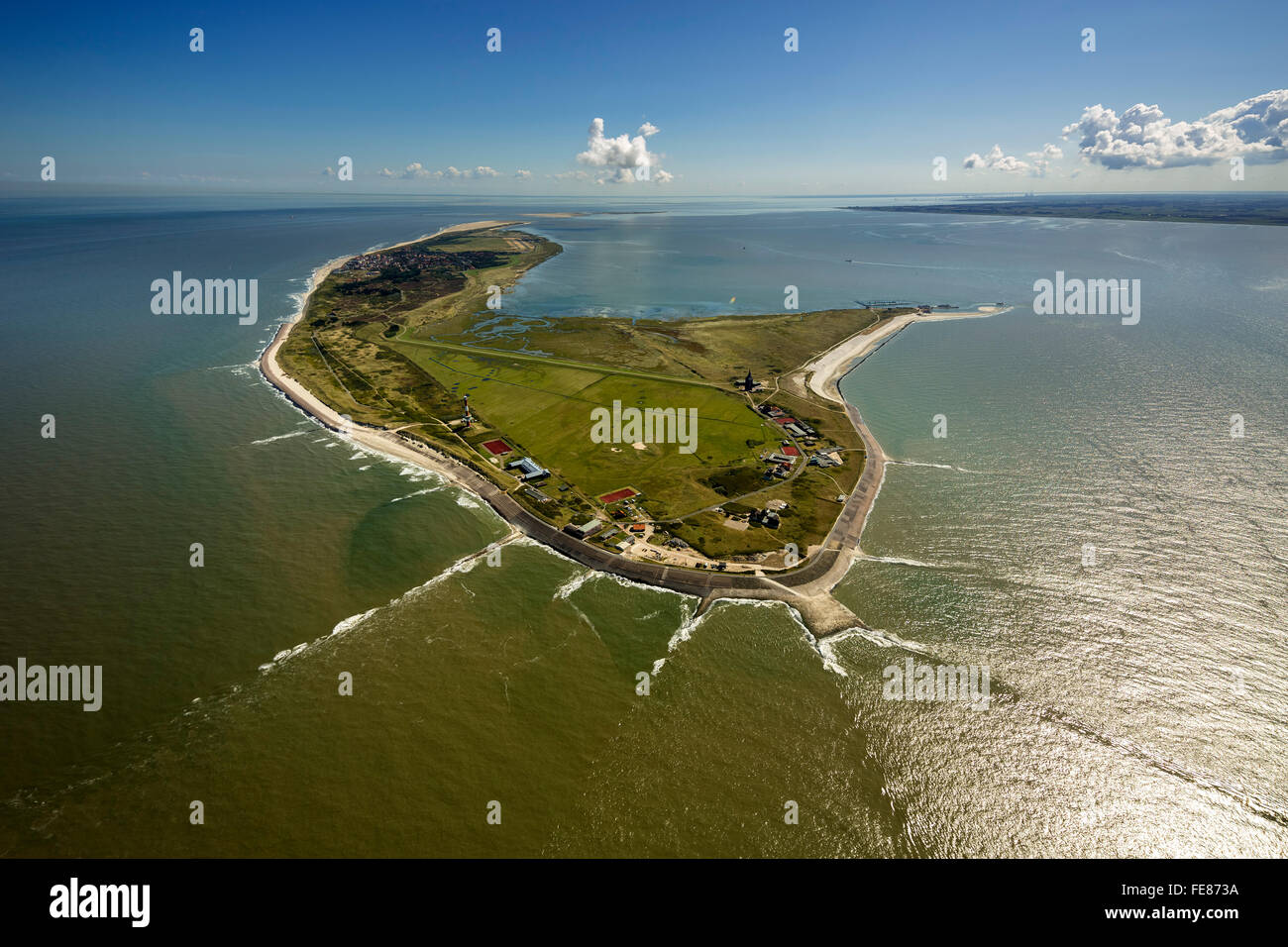 Groynes, Wadden Sea, aerial view, Wangerooge, North Sea, North Sea ...