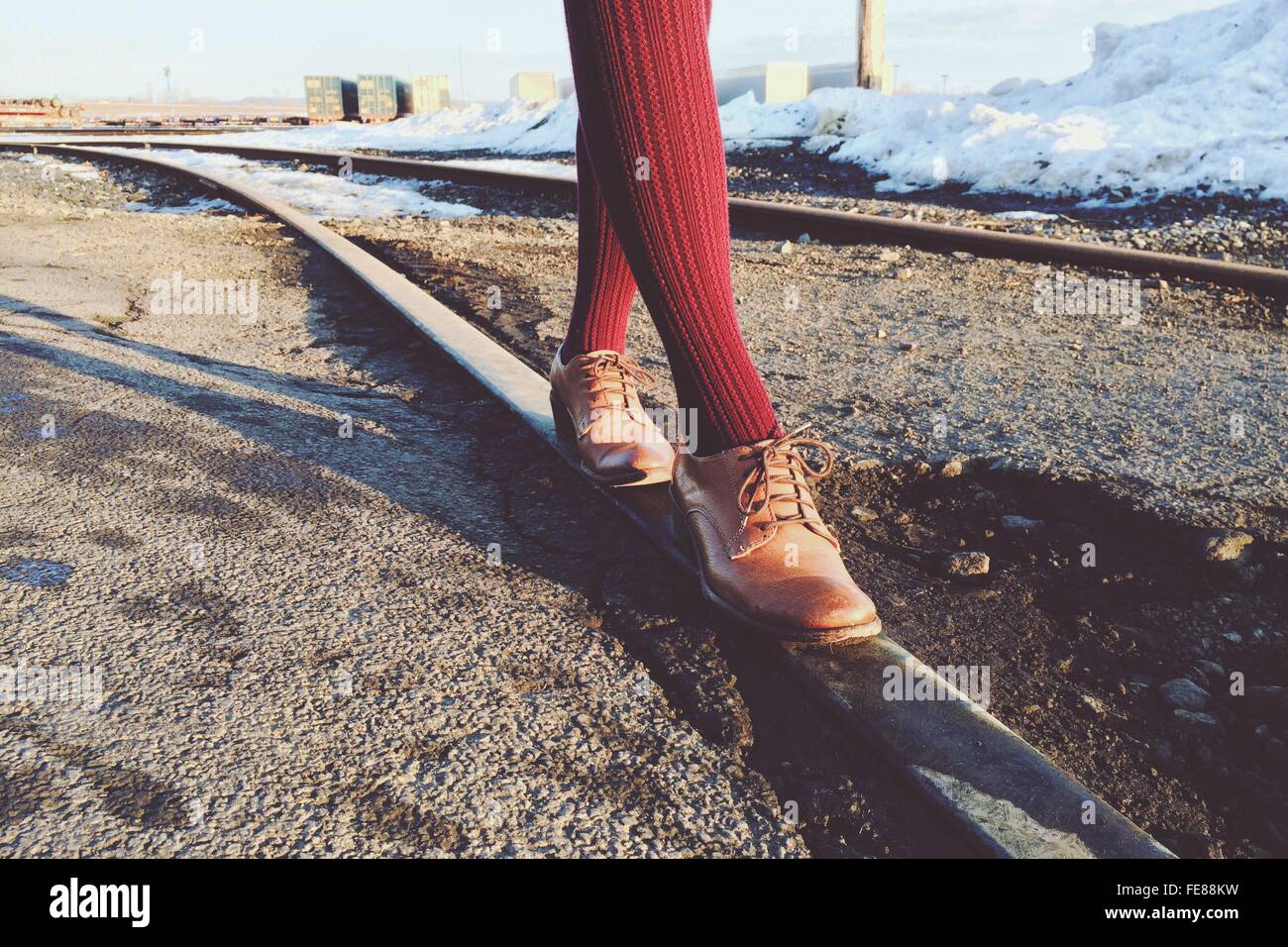 One way railroad hi-res stock photography and images - Alamy